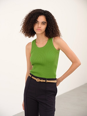 GIZA HIGH GAUGE RIB KNIT TANK - AURALEE Official Website
