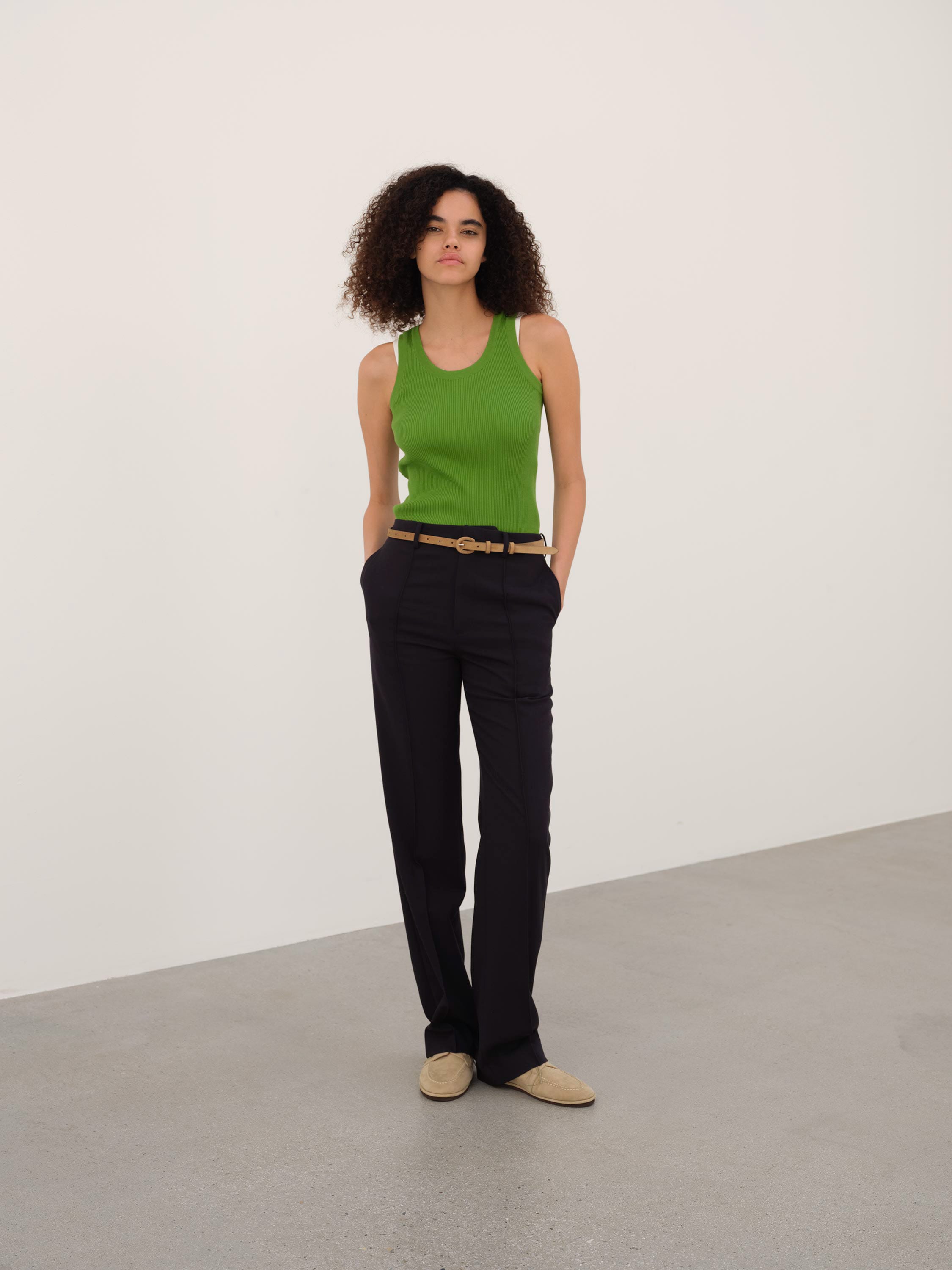 GIZA HIGH GAUGE RIB KNIT TANK - AURALEE Official Website